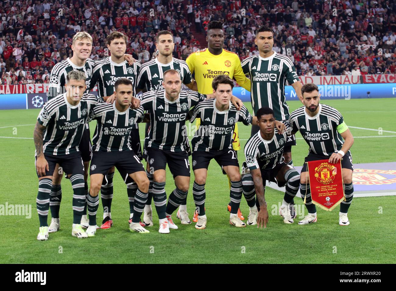 MUNICH, Germany. , . MANCHESTER UNITED line up: 24 Andre ONANA, Keeper ...