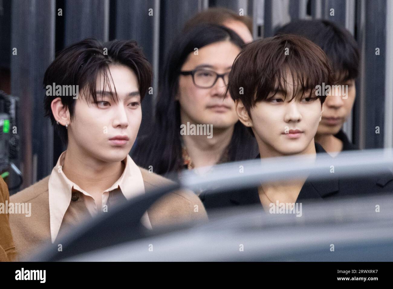 Milan, Italy. 21st Sep, 2023. Enhypen band members (L-R) Sunoo and ...