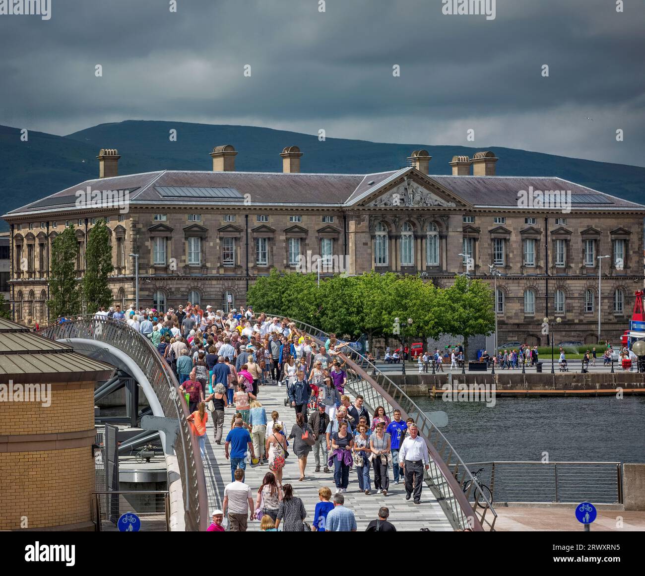 Lagan ,weir,Footbridge, Belfast, Northern ,Ireland Stock Photo - Alamy