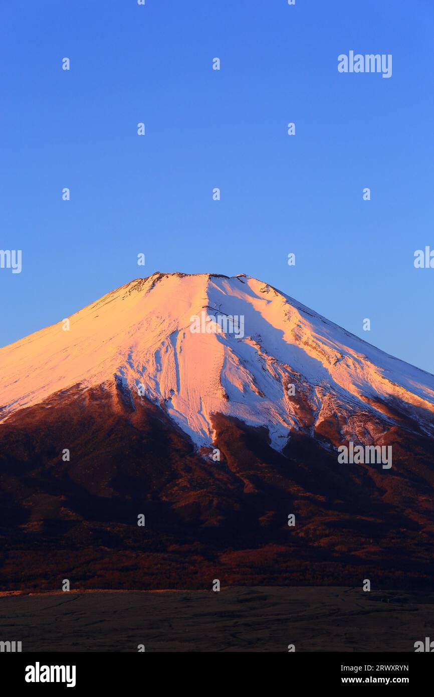 Red Fuji seen from Lake Yamanaka Stock Photo - Alamy