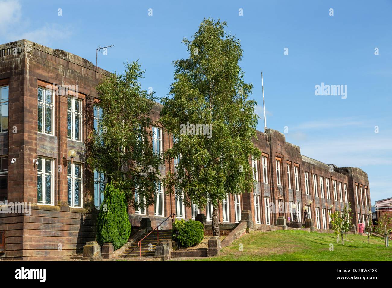 Dumfries Academy built in 1936 Stock Photo - Alamy