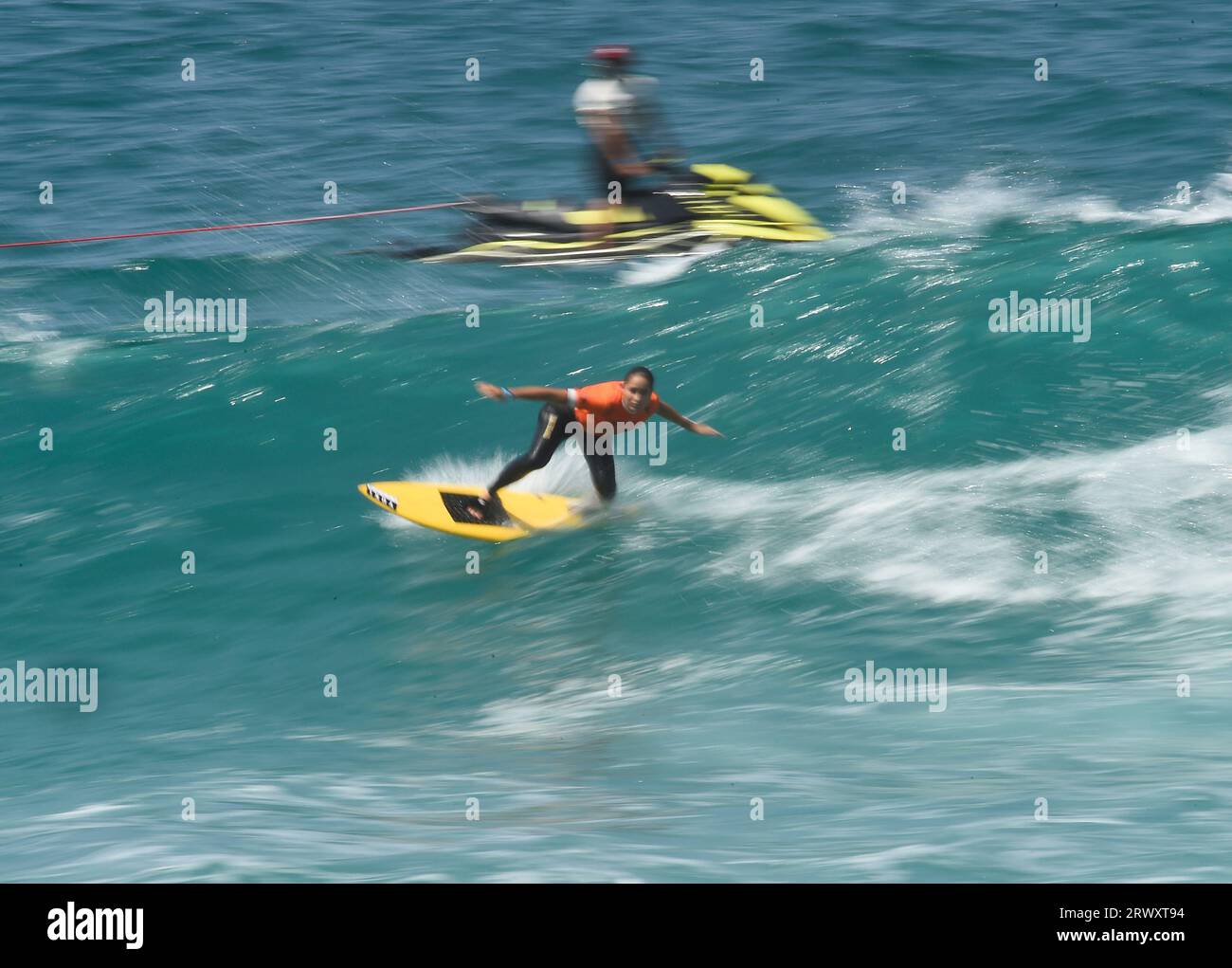 Rio de Janeiro-Brazil, September 21, 2023, giant wave surfing ...