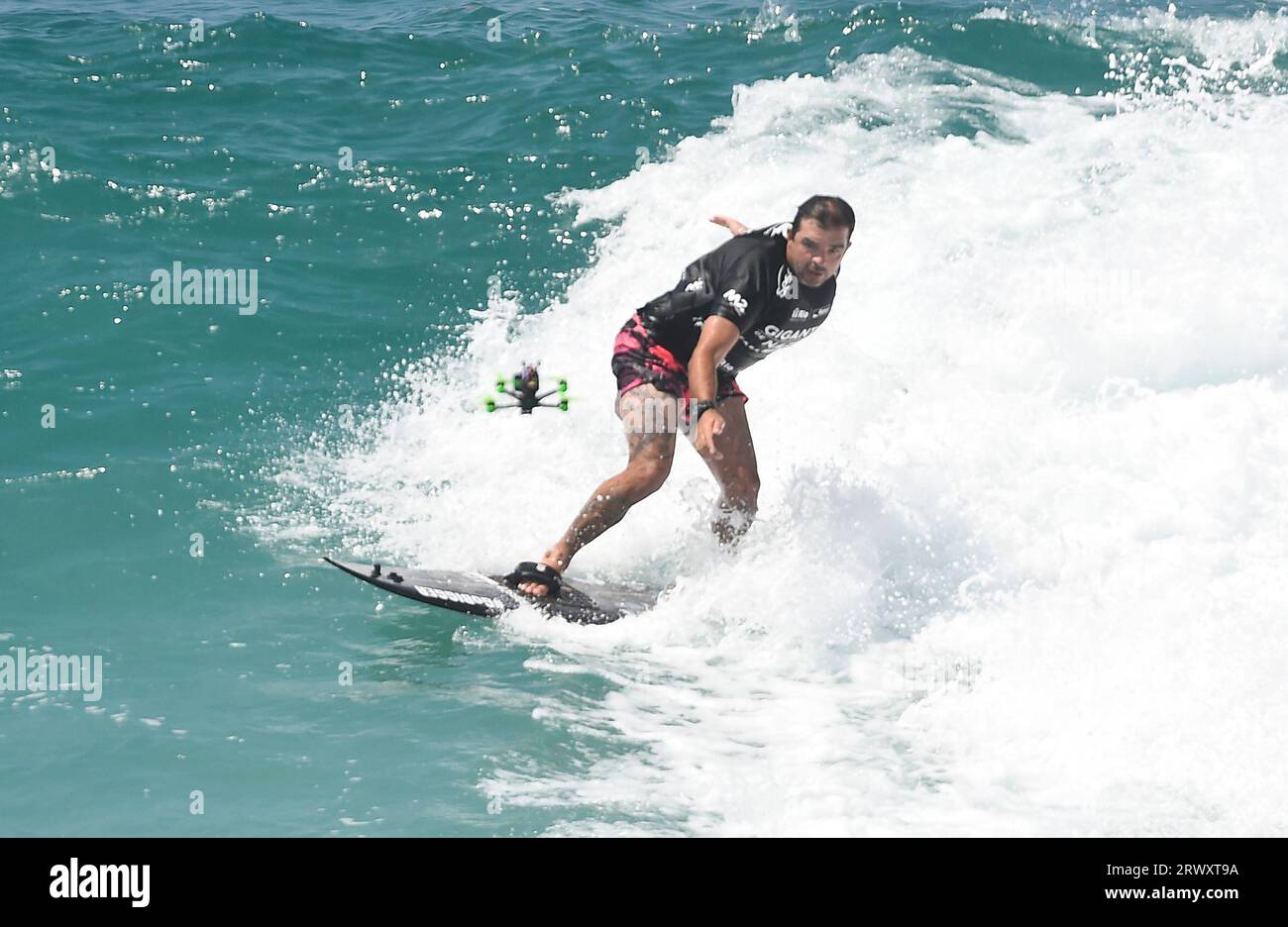 Rio de Janeiro-Brazil, September 21, 2023, giant wave surfing ...