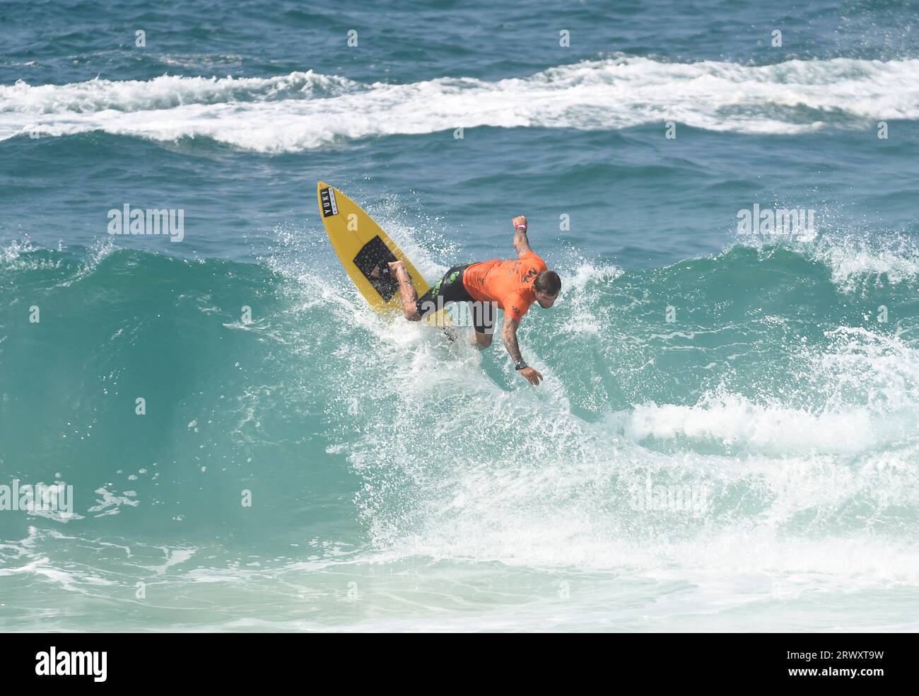 Rio de Janeiro-Brazil, September 21, 2023, giant wave surfing ...