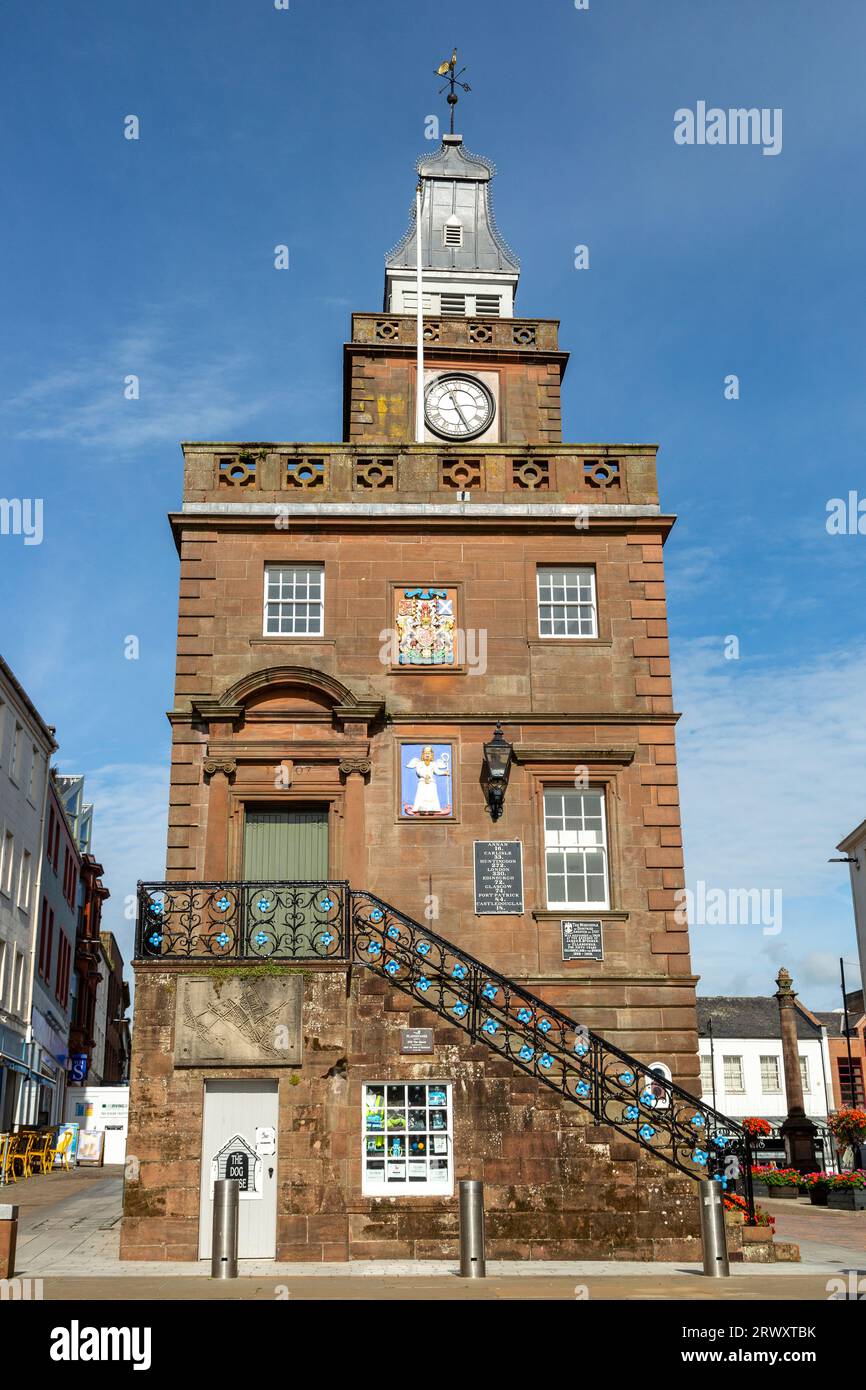The Midsteeple building in the high street of Dumfries, Scotland Stock ...