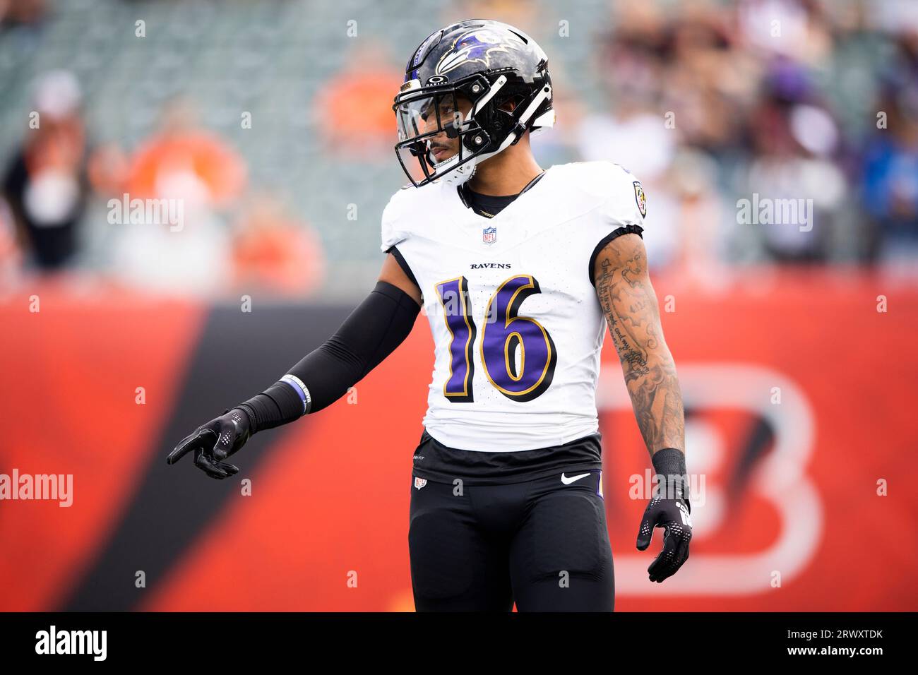 Baltimore Ravens wide receiver Tylan Wallace (16) during an NFL ...