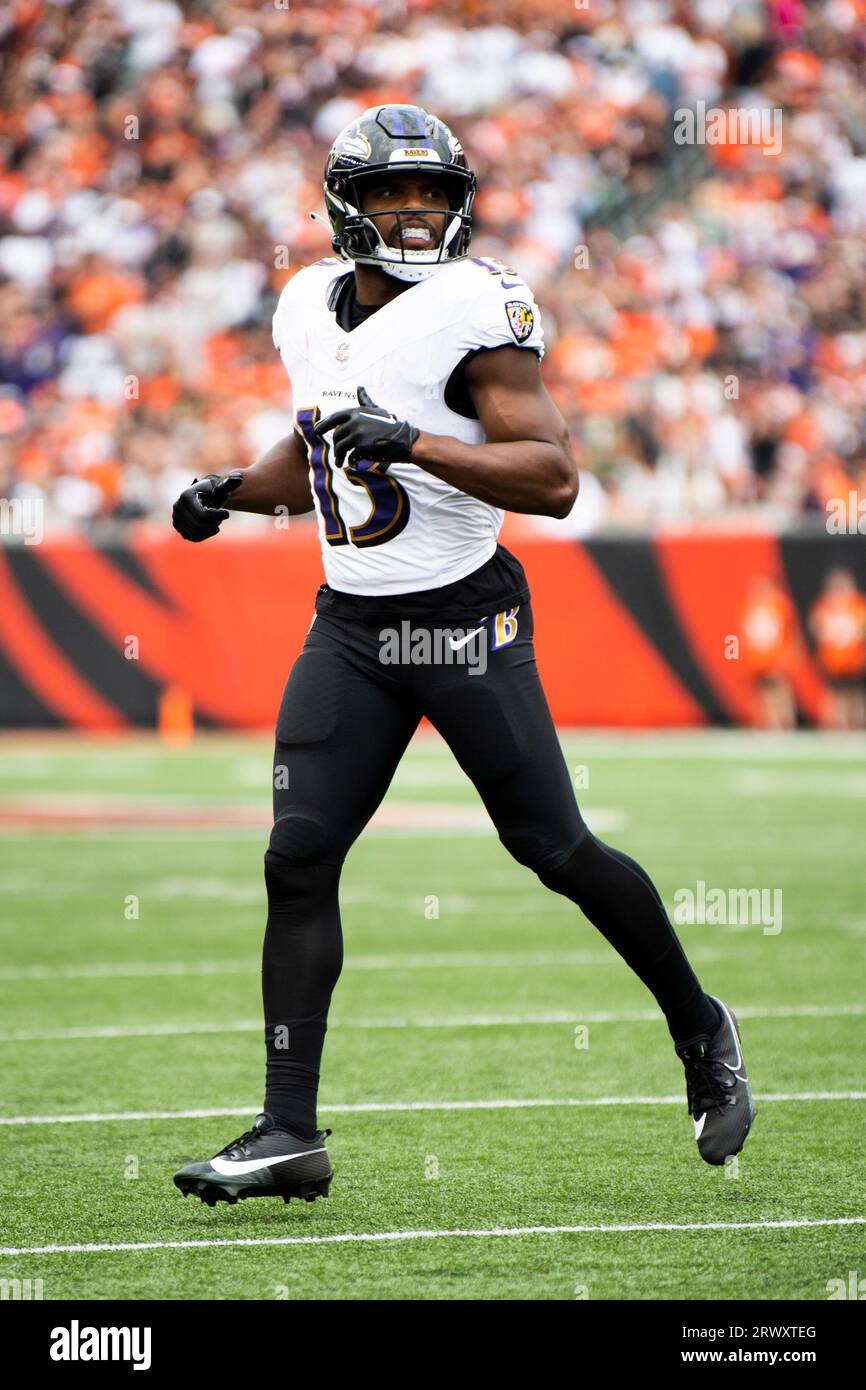 Baltimore Ravens wide receiver Devin Duvernay (13) runs for the play ...