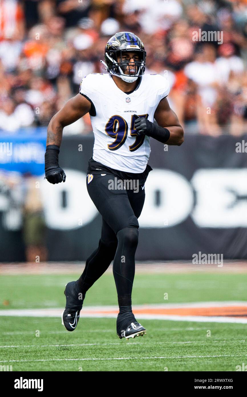 Baltimore Ravens linebacker Tavius Robinson (95) during an NFL football ...