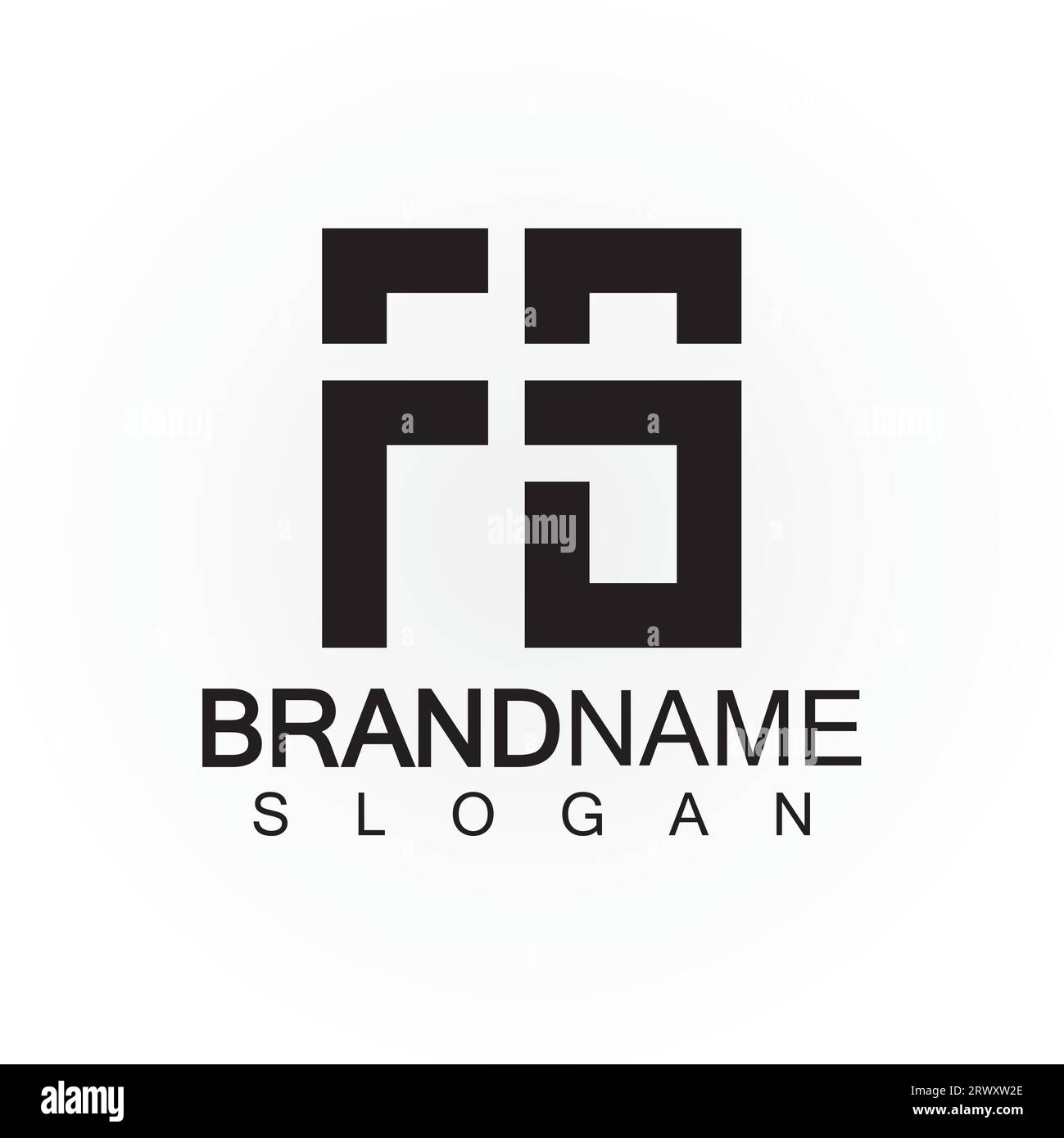 Alphabet letters monogram logo FS elegant and Professional black color ...