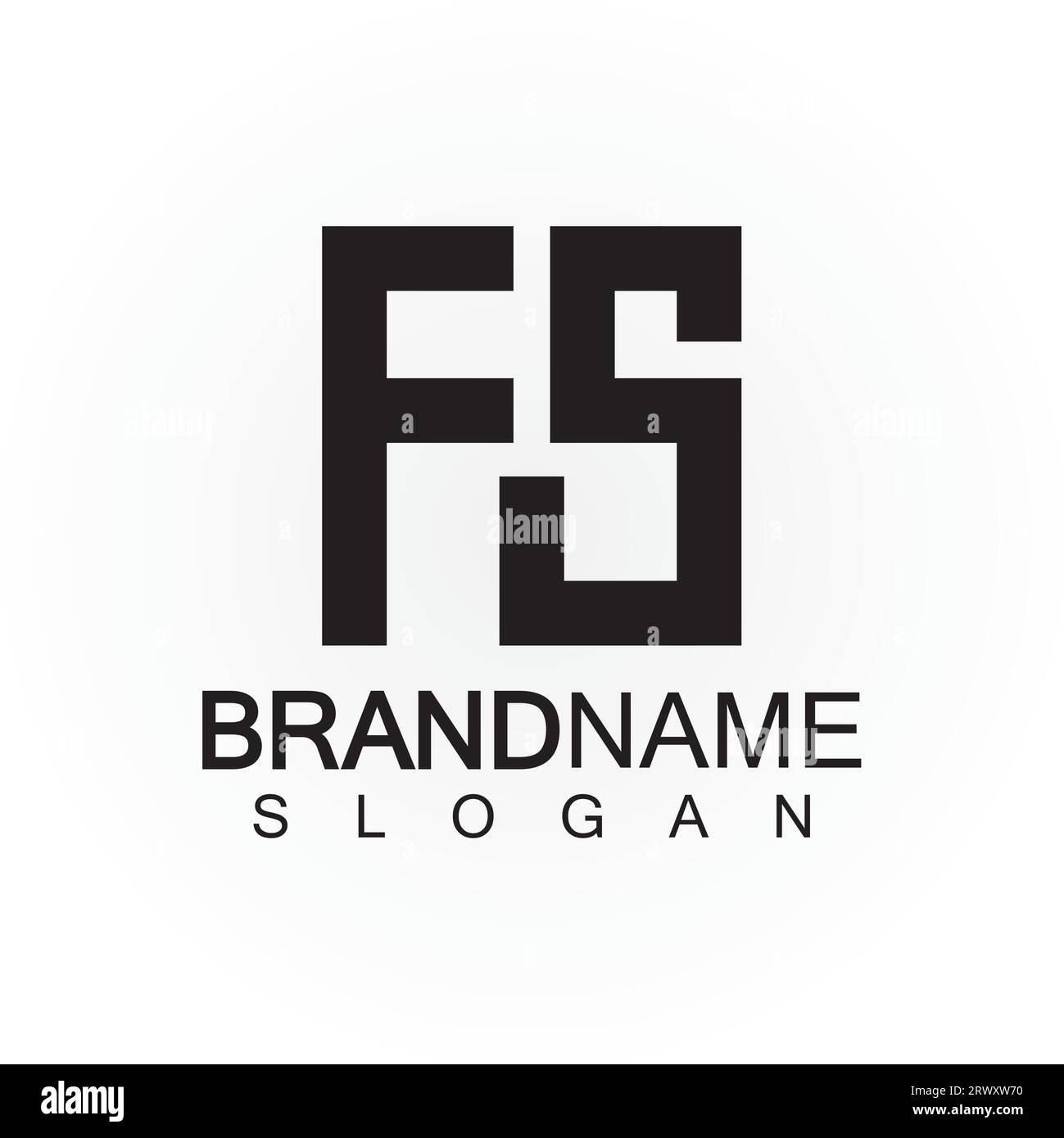 Alphabet letters monogram logo FS elegant and Professional black color ...