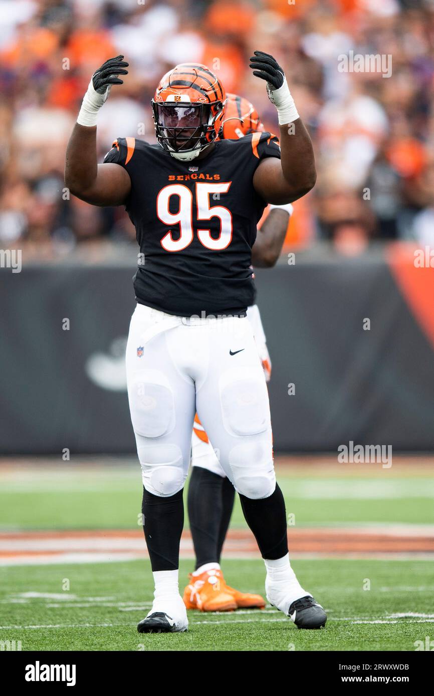 Cincinnati Bengals defensive tackle Zach Carter (95) reacts during an ...