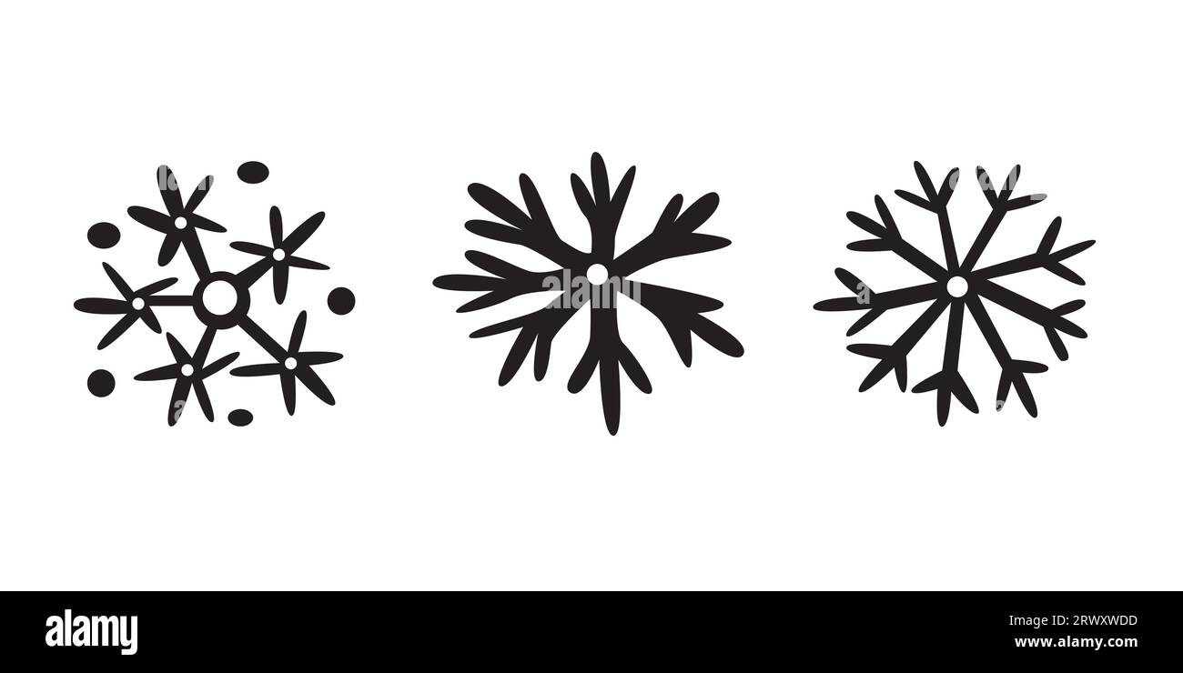 snowflakes doodle icon in black color Stock Vector Image & Art - Alamy