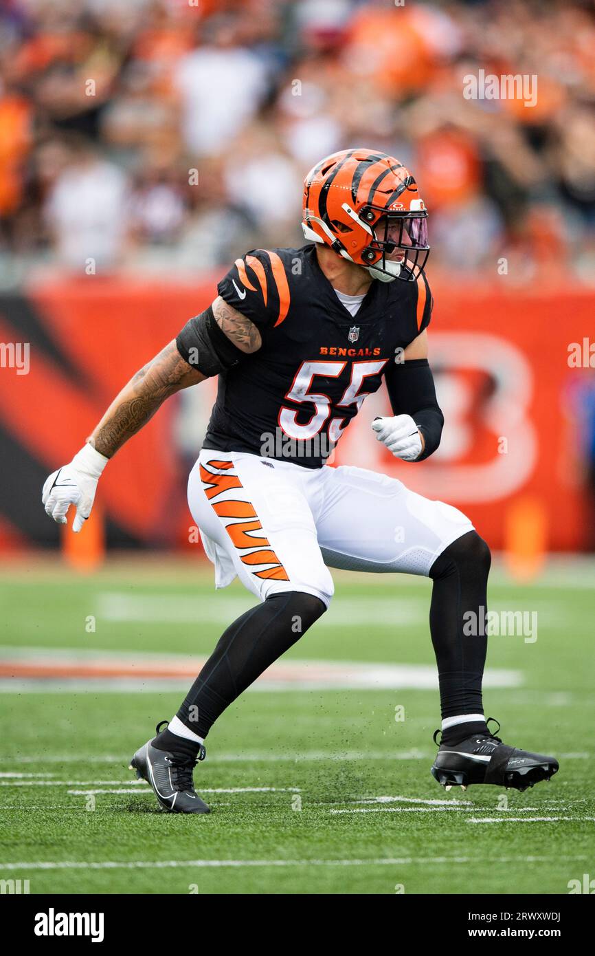 Cincinnati Bengals linebacker Logan Wilson (55) runs for the play ...