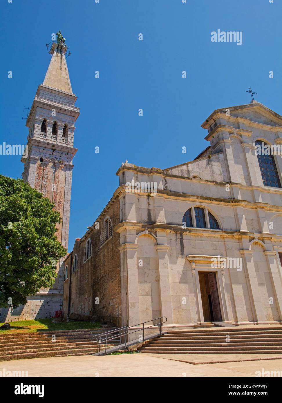 Saint Euphemia Church in the medieval coastal town of Rovinj in Istria ...