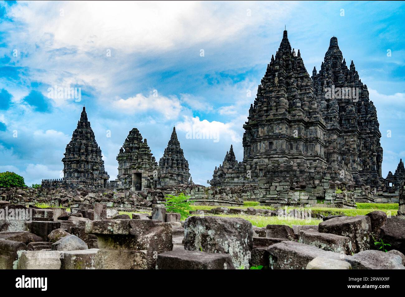 Ruins of of the Prambanan Temple Compounds. Java. Indonesia Stock Photo ...