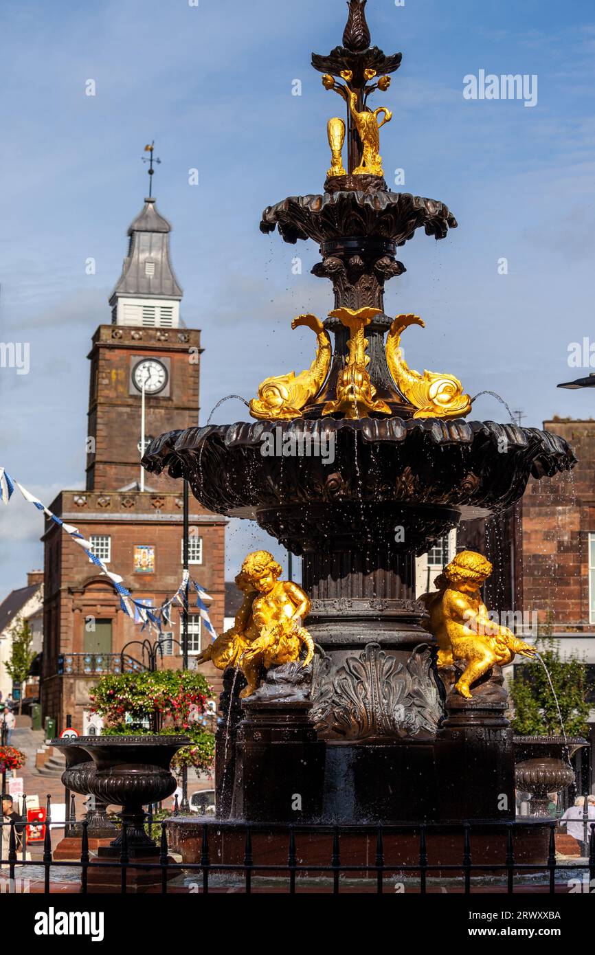 The recently restored Dumfries Fountain in the High Street, Dumfries ...