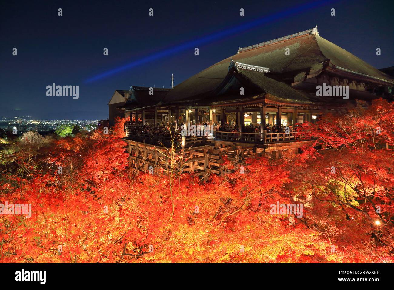 Kiyomizu-dera temple illuminated in autumn leaves Stock Photo - Alamy