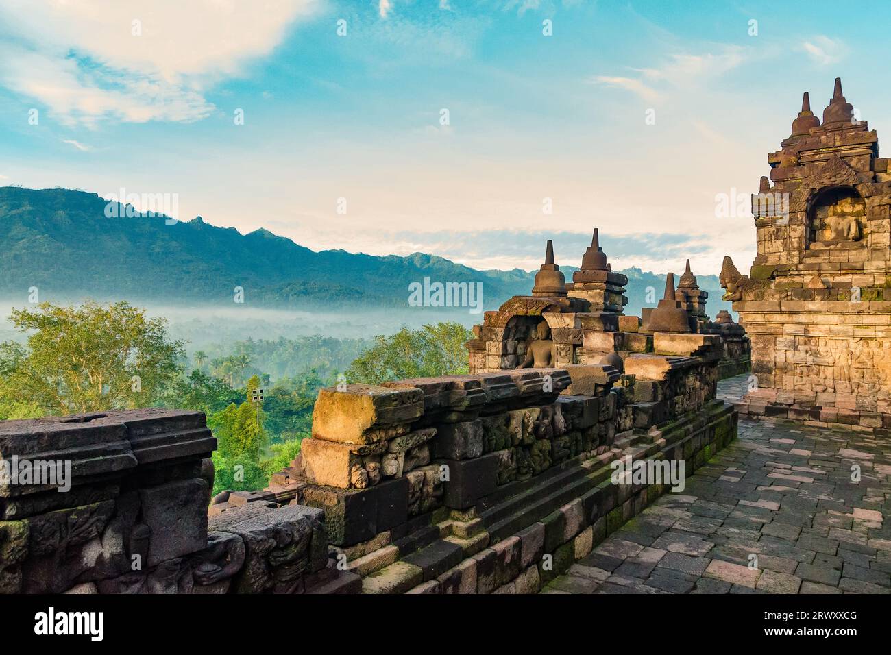 Terraces of Borobudur. Java. Indonesia Stock Photo - Alamy
