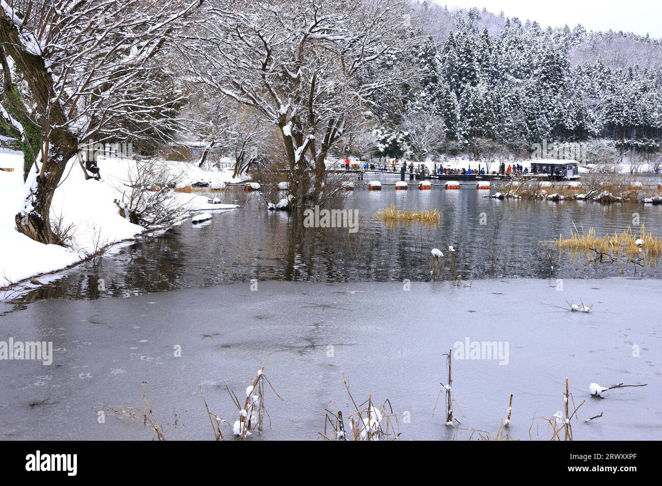 Lake Yogo in Snow Stock Photo - Alamy
