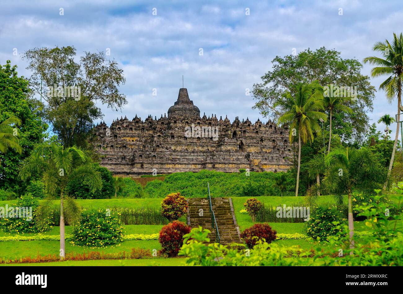 The ancient temple of Borobudur. The island of Java. Indonesia Stock ...