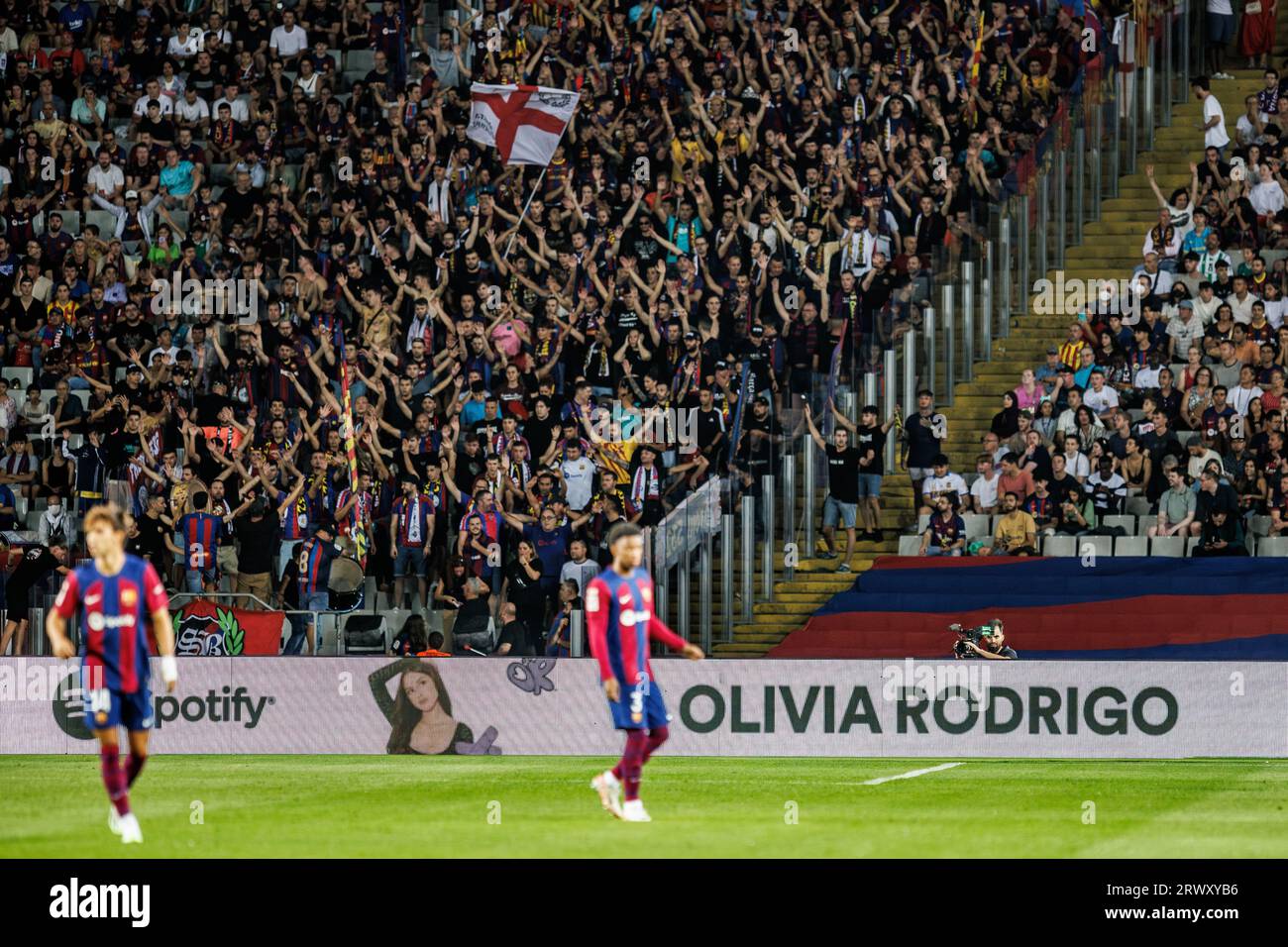 Barcelona, Spain. 16th Sep, 2023. A banner showing the new Olivia ...