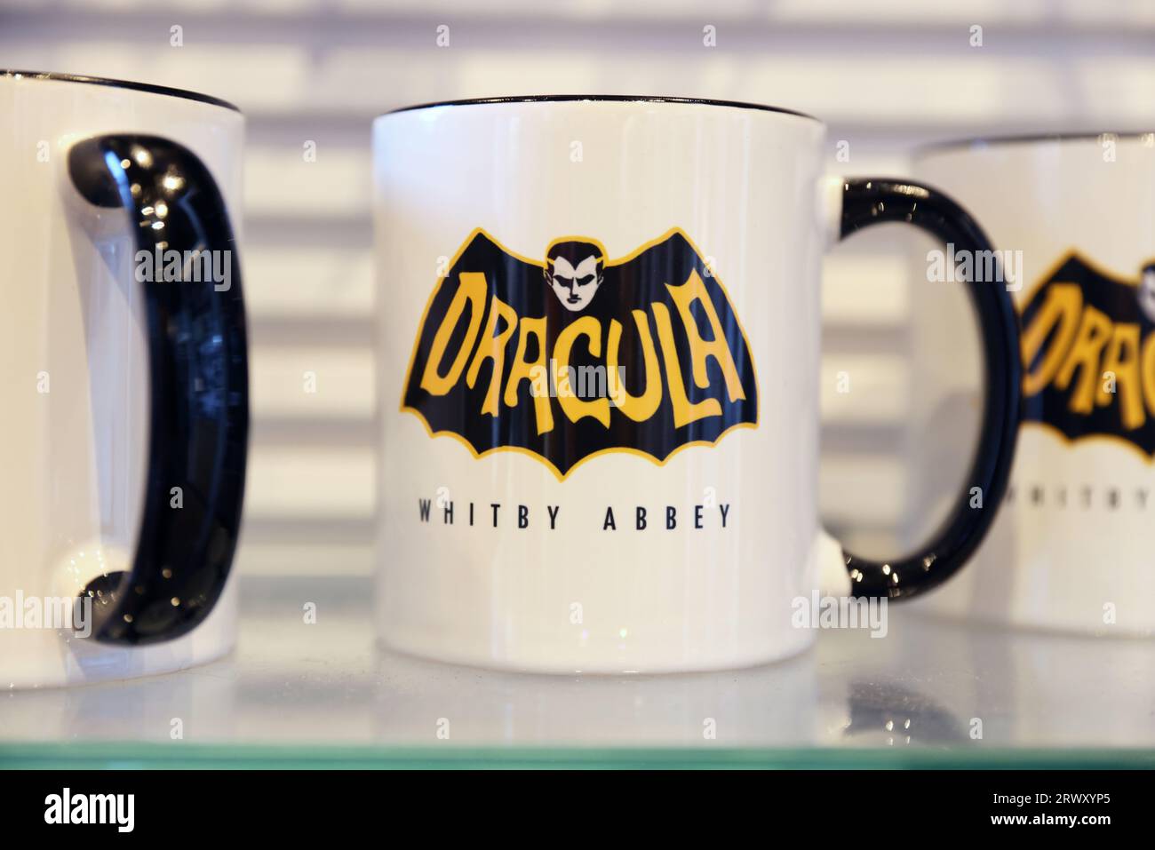 Dracula themed items for sale in Whitby Abbey, in 1890 it inspired Bram ...