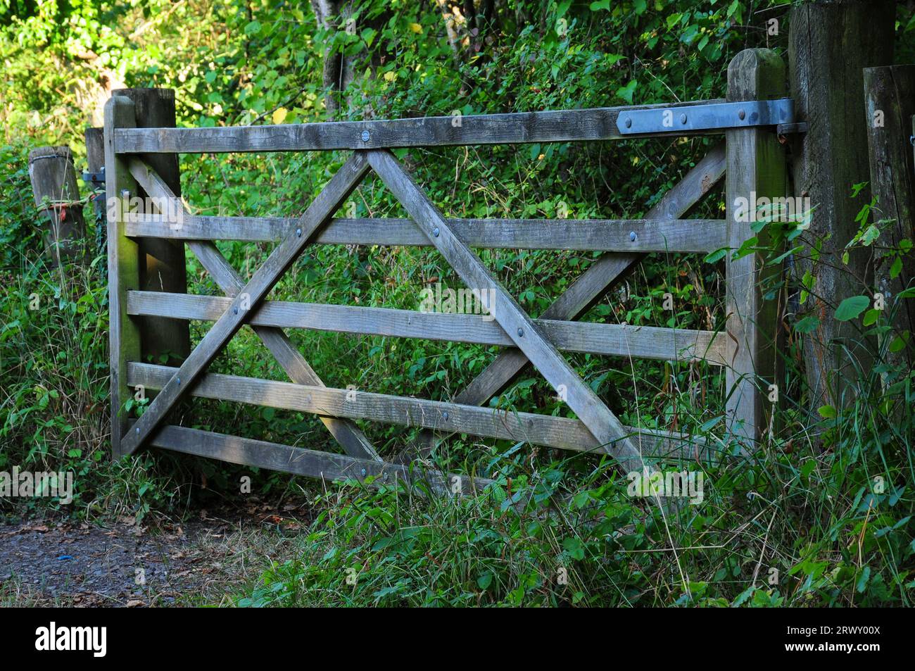 Five-bar wooden field gate Stock Photo - Alamy