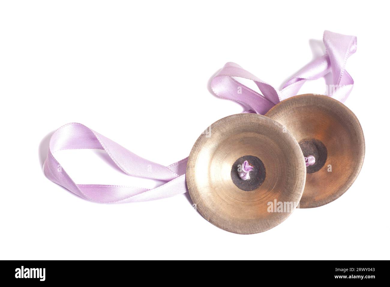 Hand cymbals isolated on white background Stock Photo - Alamy