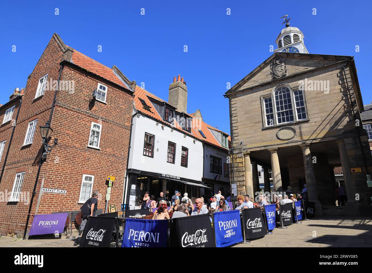 The Old Town Hall on Market Place in Whitby's historic centre, in North ...
