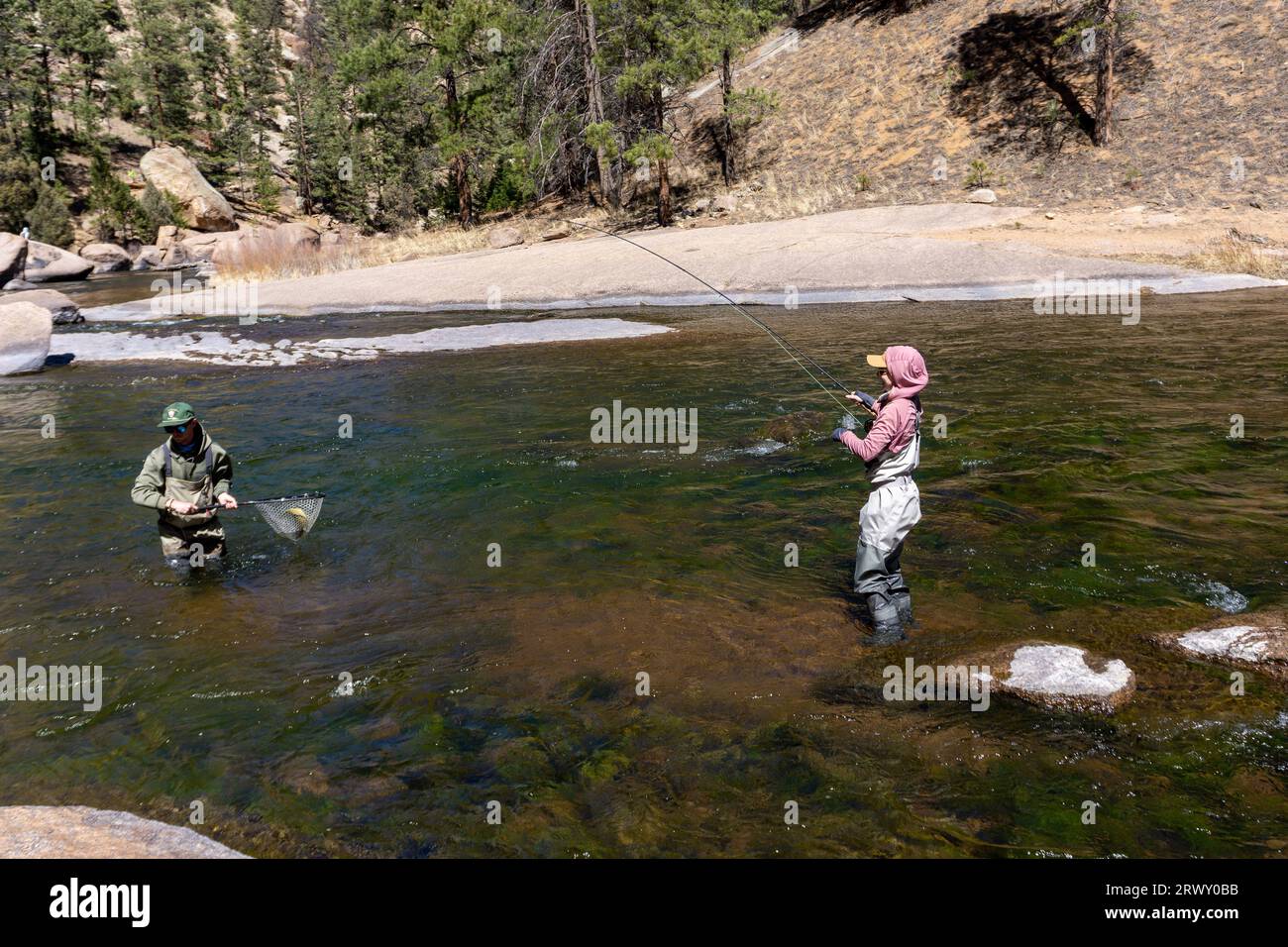 Couple fishing in lake hi-res stock photography and images - Alamy