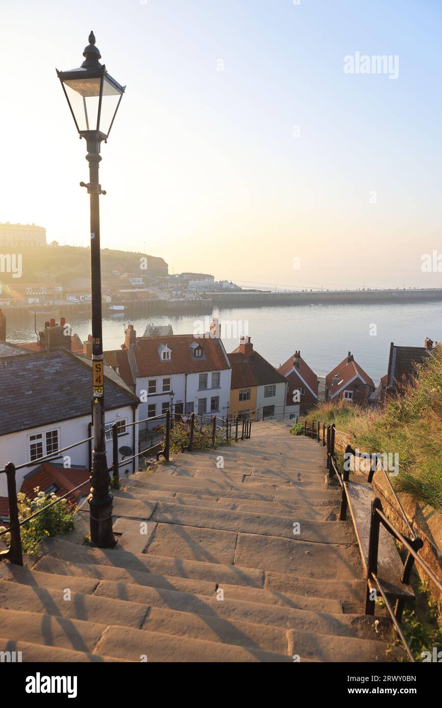 Whitby 199 steps sunset hi-res stock photography and images - Alamy