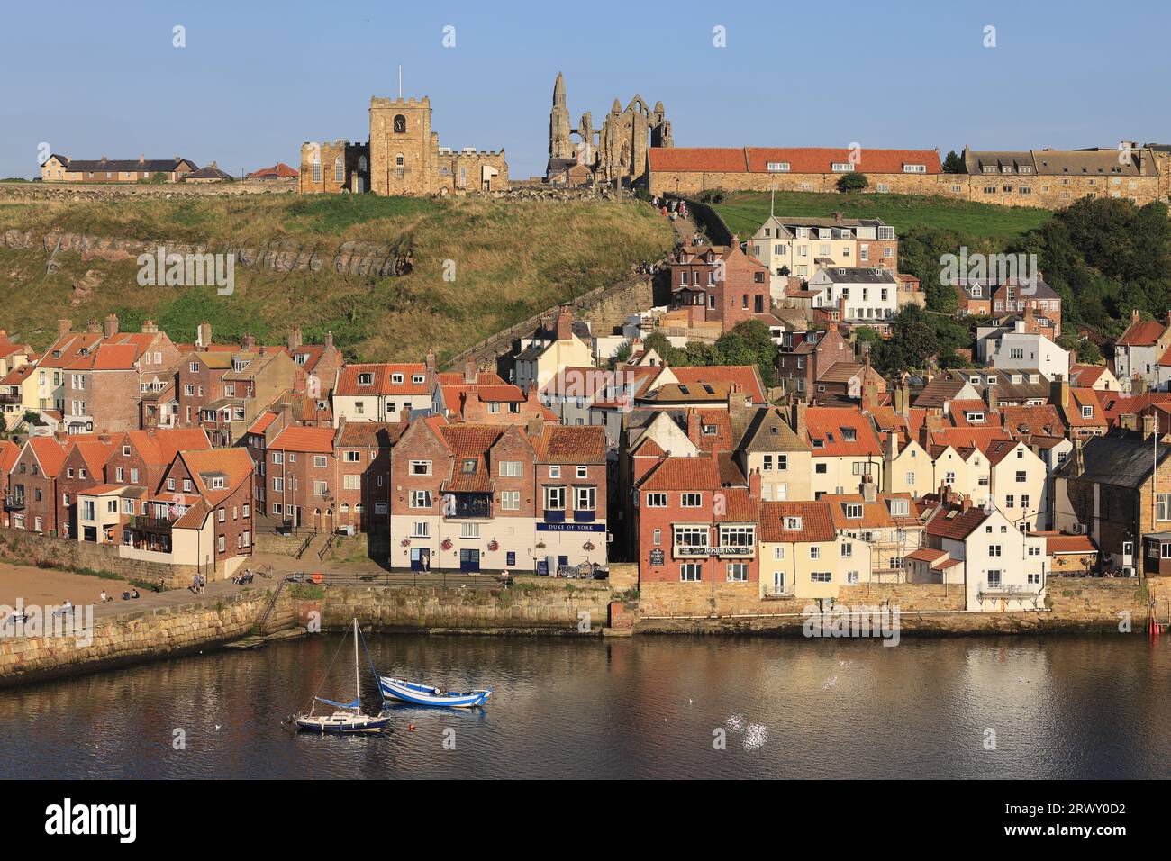 The 199 steps up to St Mary's Church & Whitby Abbey, originally used as ...
