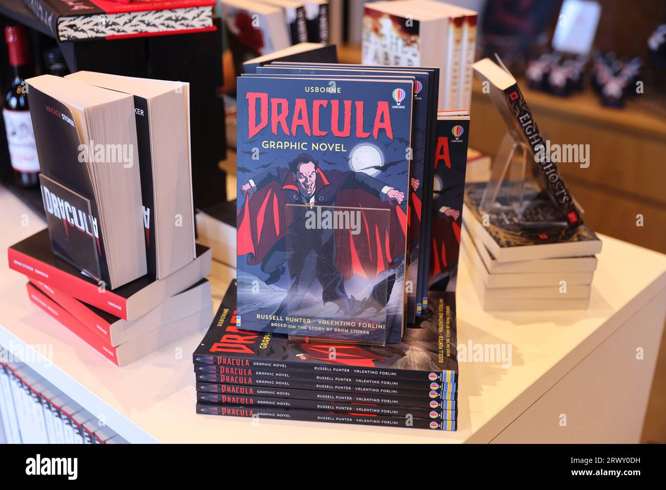 Dracula themed items for sale in Whitby Abbey, in 1890 it inspired Bram ...