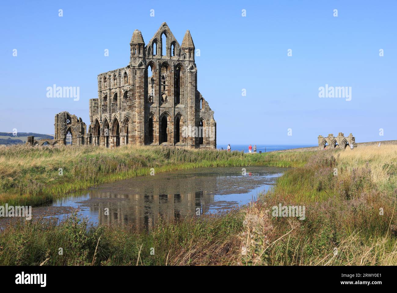 Whitby Abbey, a 7th century Christian monastery that later became a ...