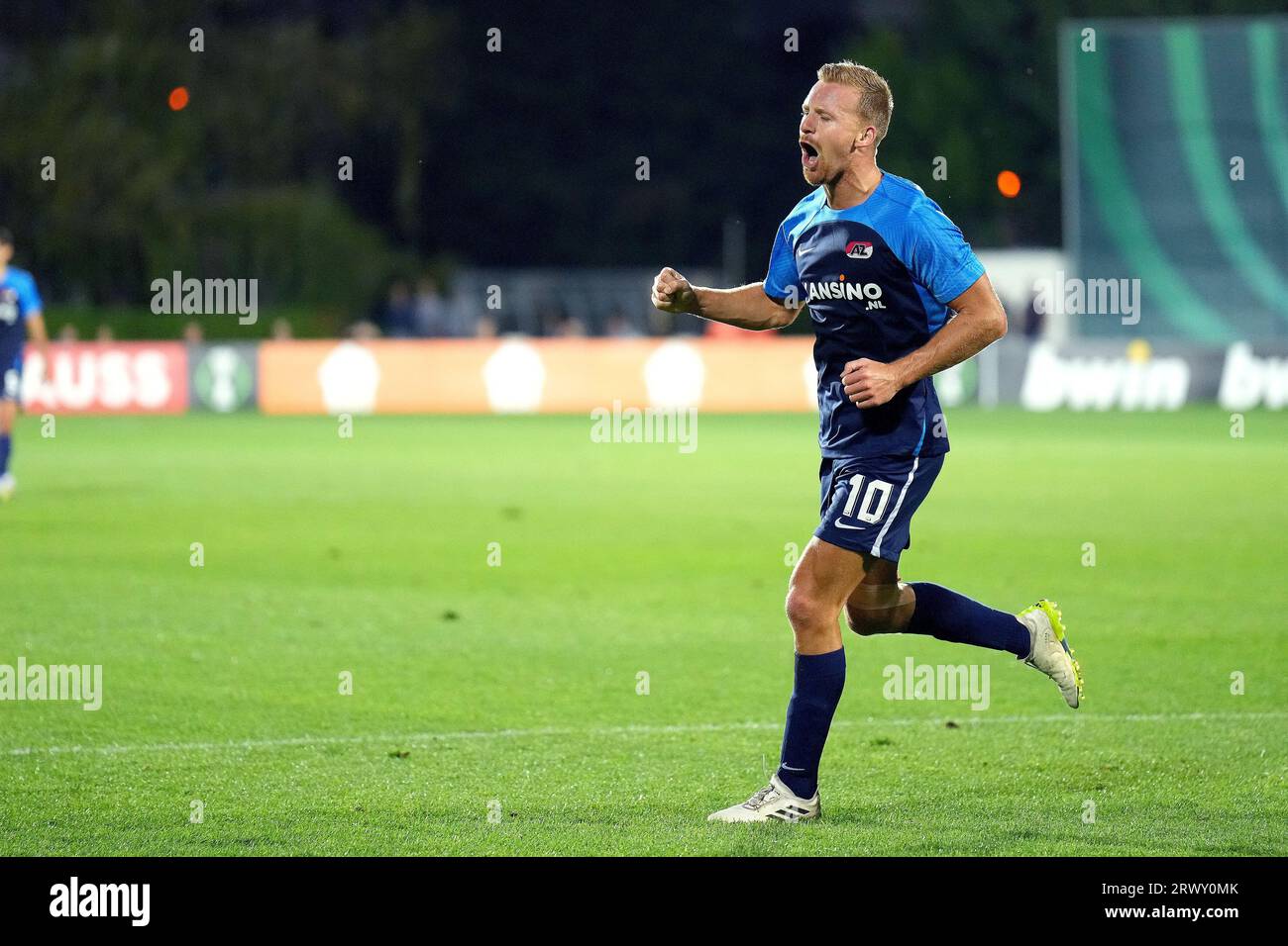 MOSTAR - Dani de Wit of AZ Alkmaar celebrates the 0-3 during the UEFA ...