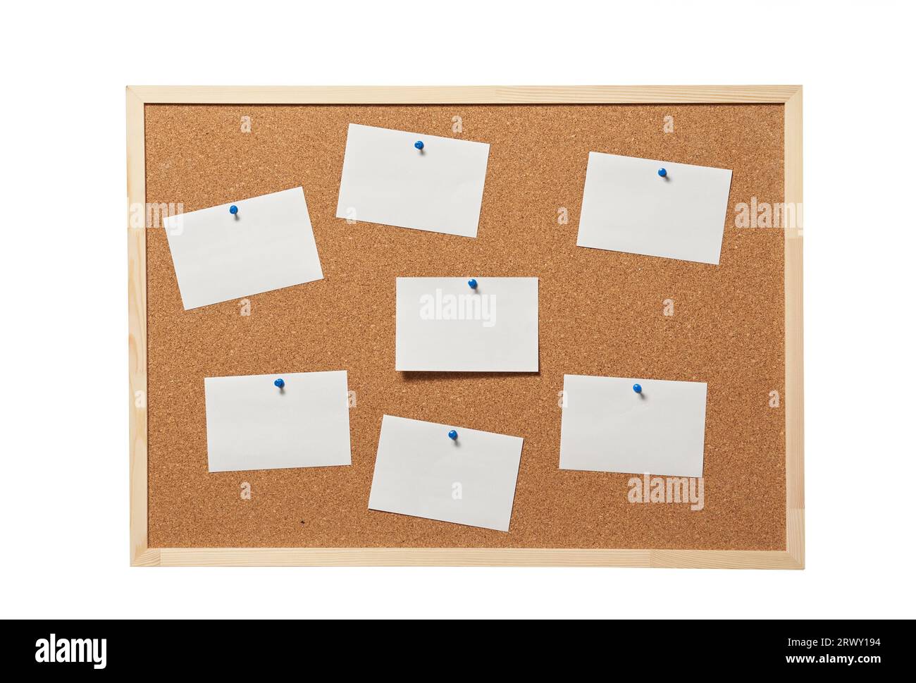 Office Cork Board for notes with lots of blank notes Stock Photo - Alamy
