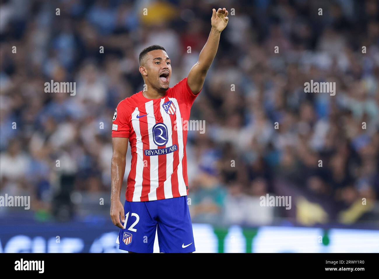 Atletico Madrid's Brazilian forward Samuel Lino gesticulate during the ...