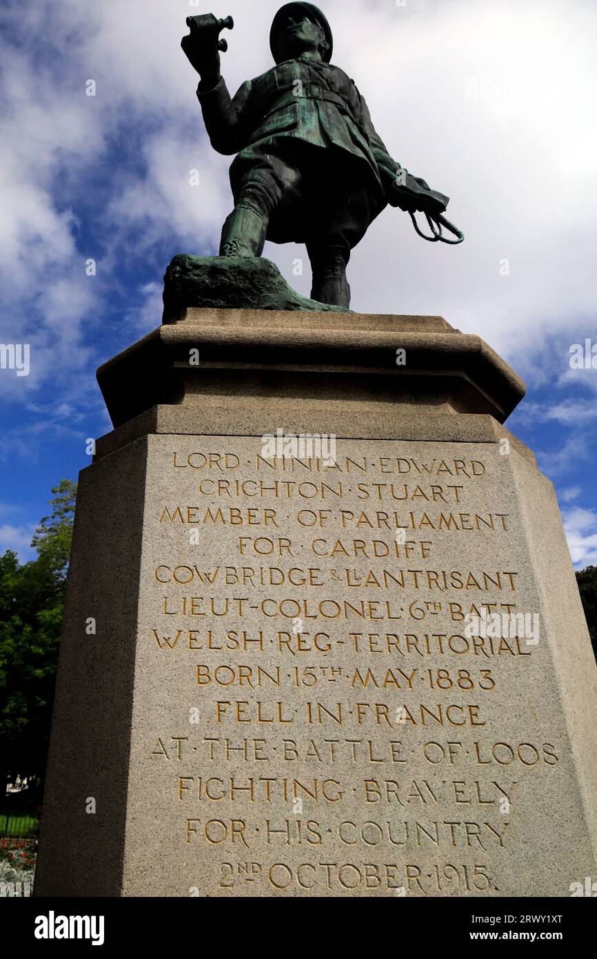 Lord Ninian Edward Crichton-Stuart, statue in Cathays Park Cardiff in ...