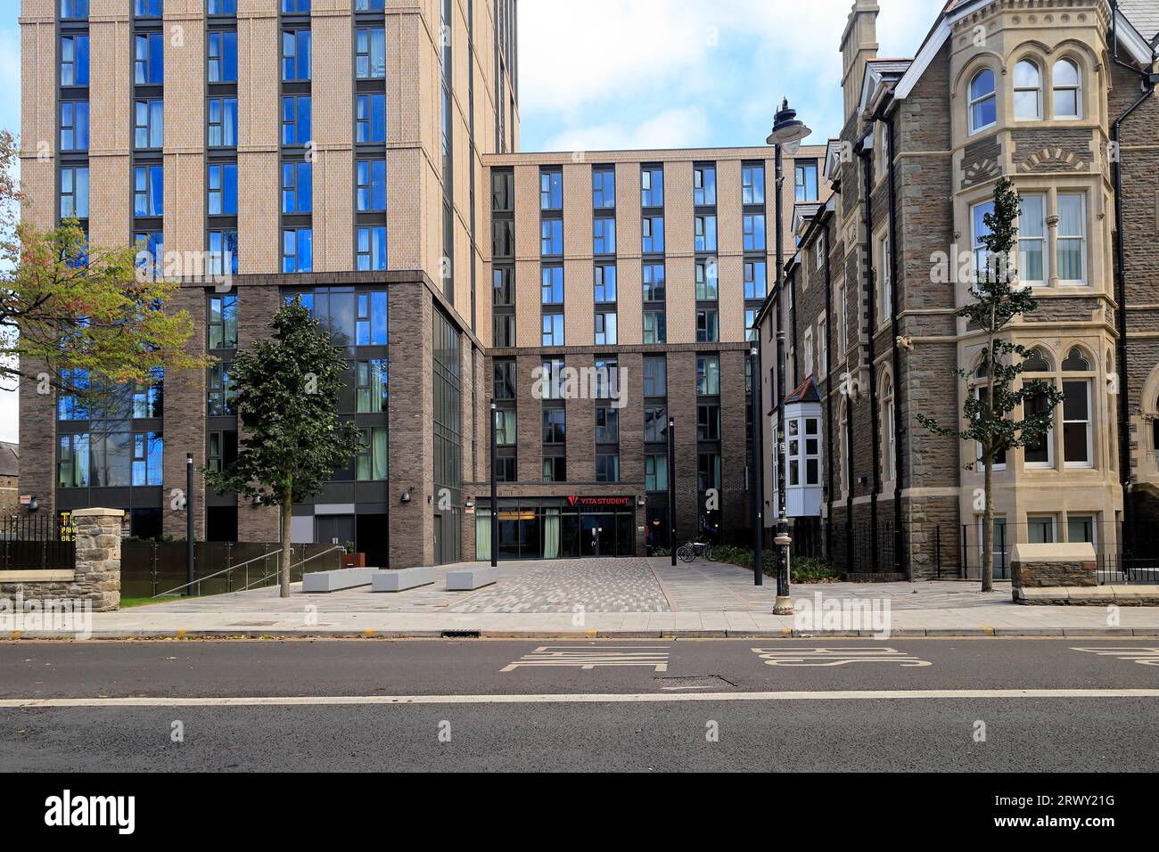 VITA student accommodation high rise block, Cardiff city centre. Taken ...