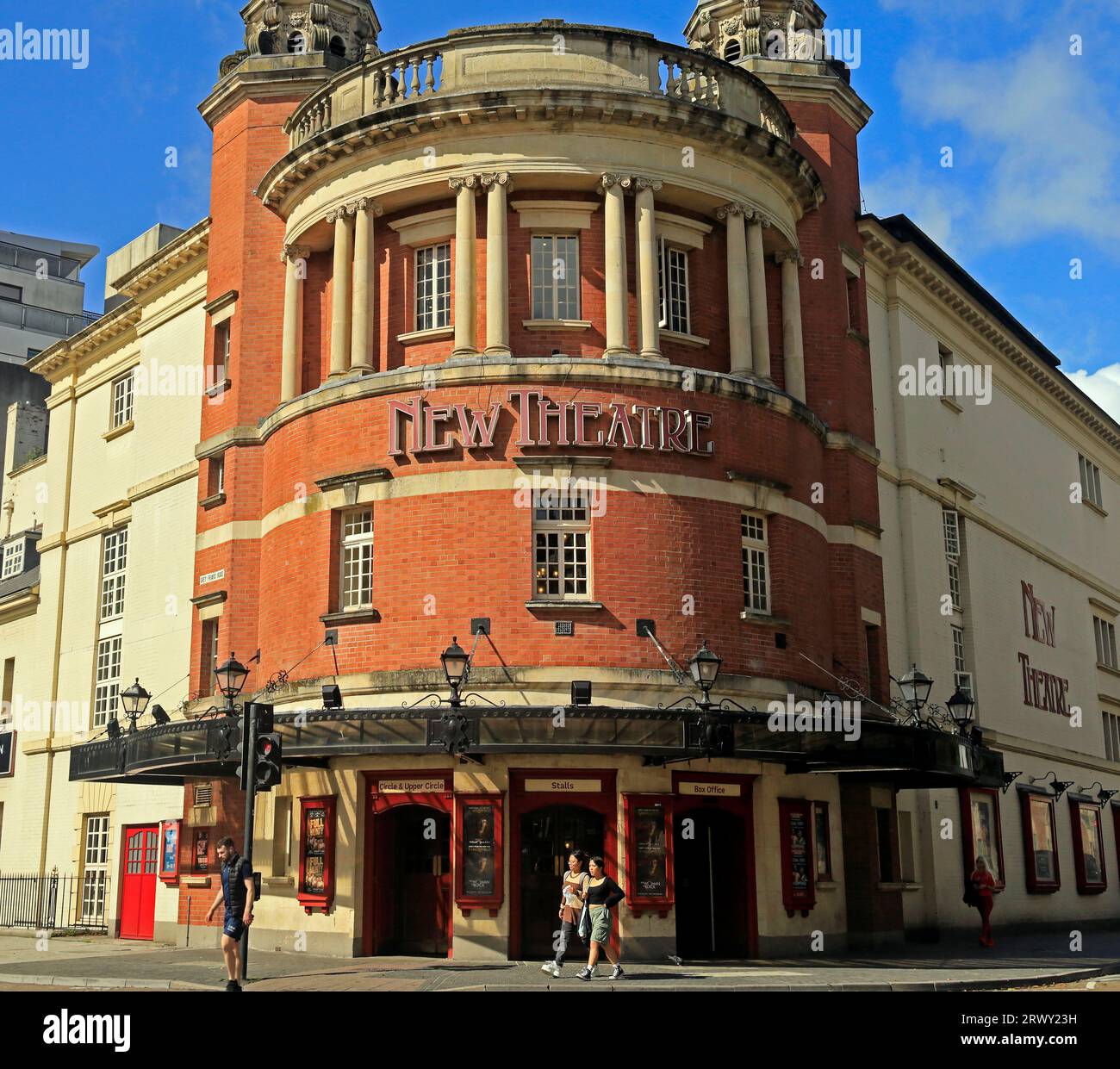 Front view of the curved frontage of The New Theatre, Cardiff. Taken ...
