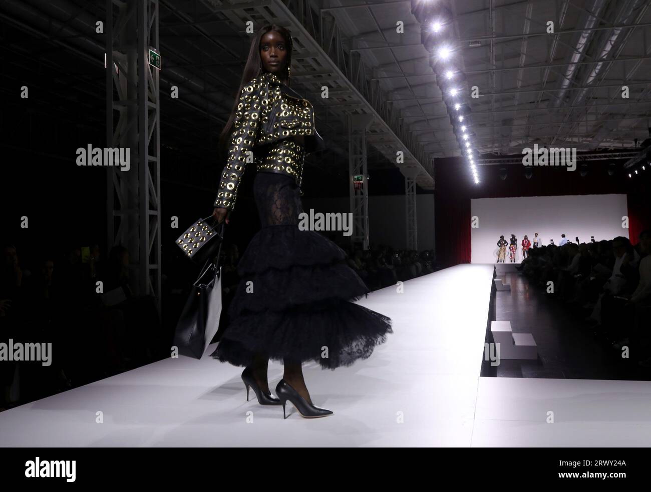 September 21, 2023, MILAN, ITALY: Model presents creation by Italian ...