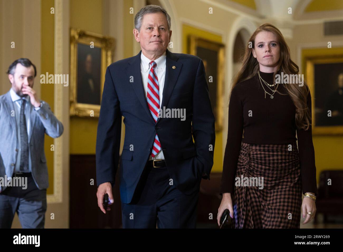 Sen. Steve Daines (R-Mont.) arrives for a meeting with Ukraine ...