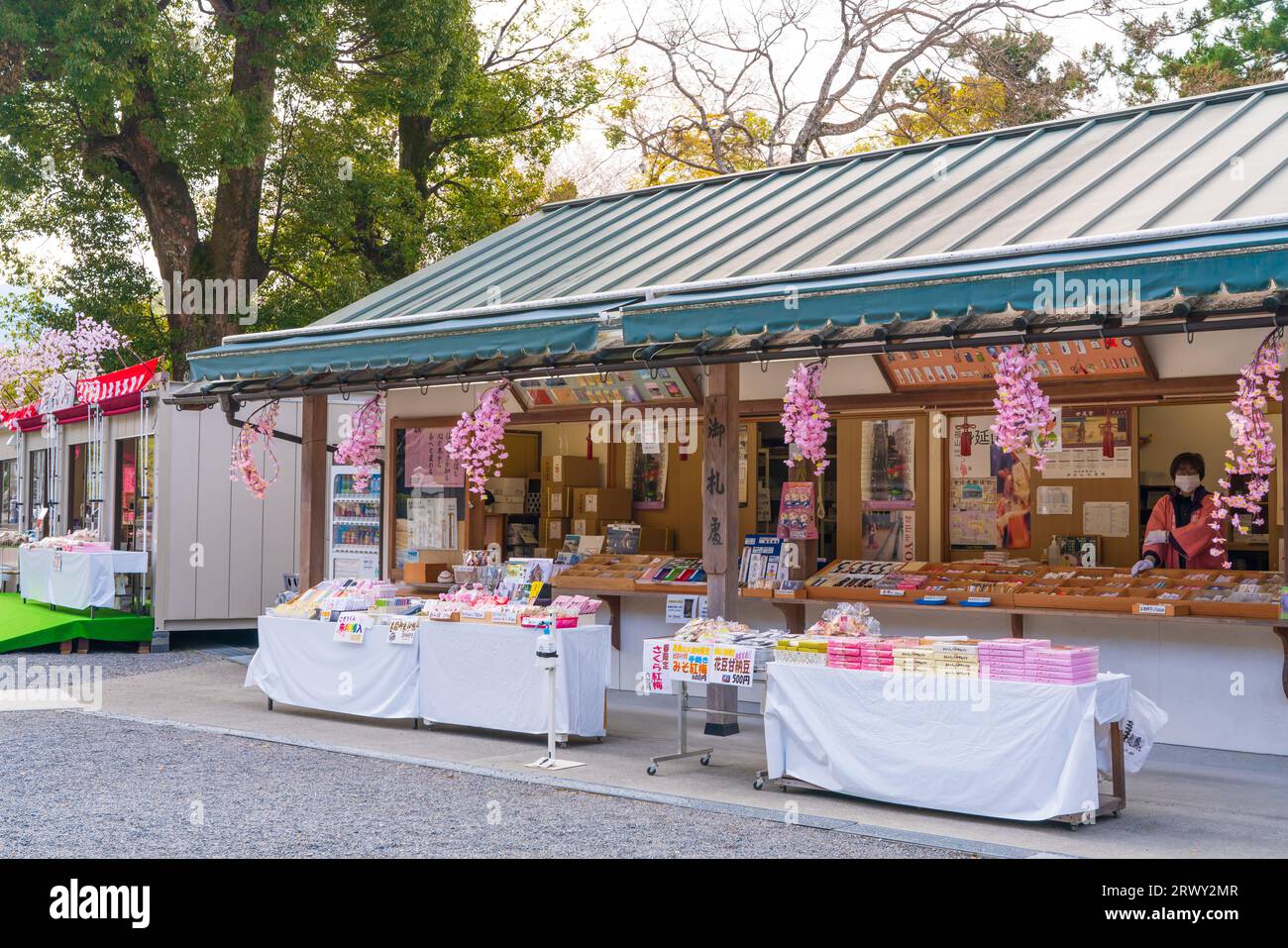 Minobu-san Kuon-ji Temple with weeping cherry blossoms Stock Photo - Alamy