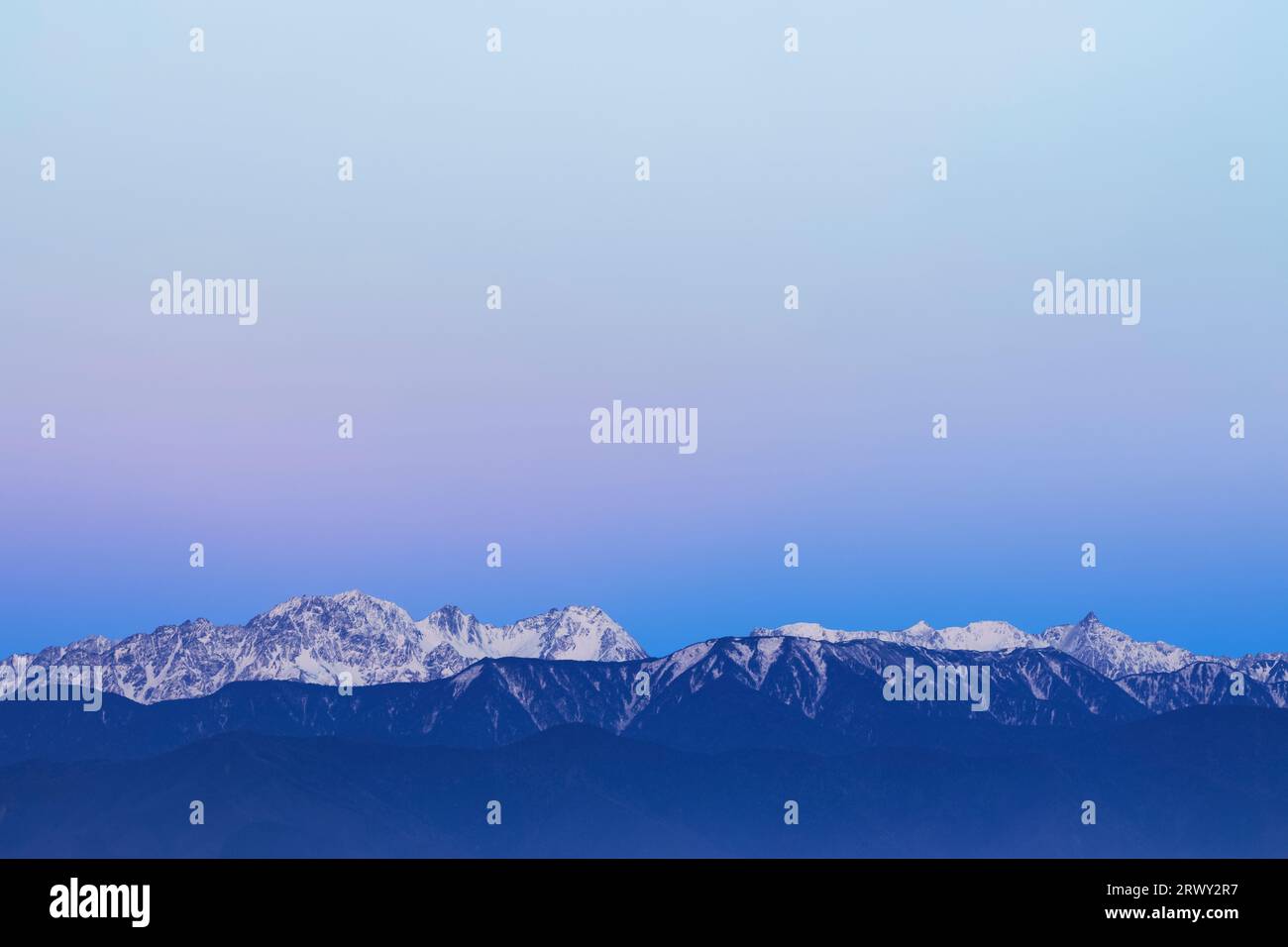 Mt. Hotaka mountain range and Mt. Yarigatake at dawn, from the ...