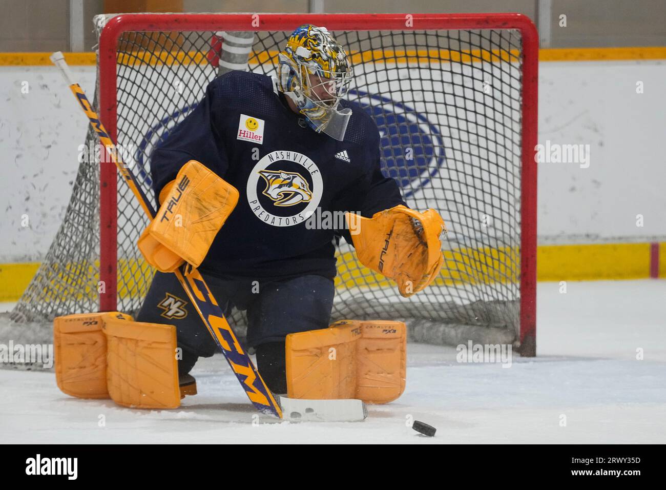 Nashville Predators goaltender Juuse Saros defends the goal during NHL ...