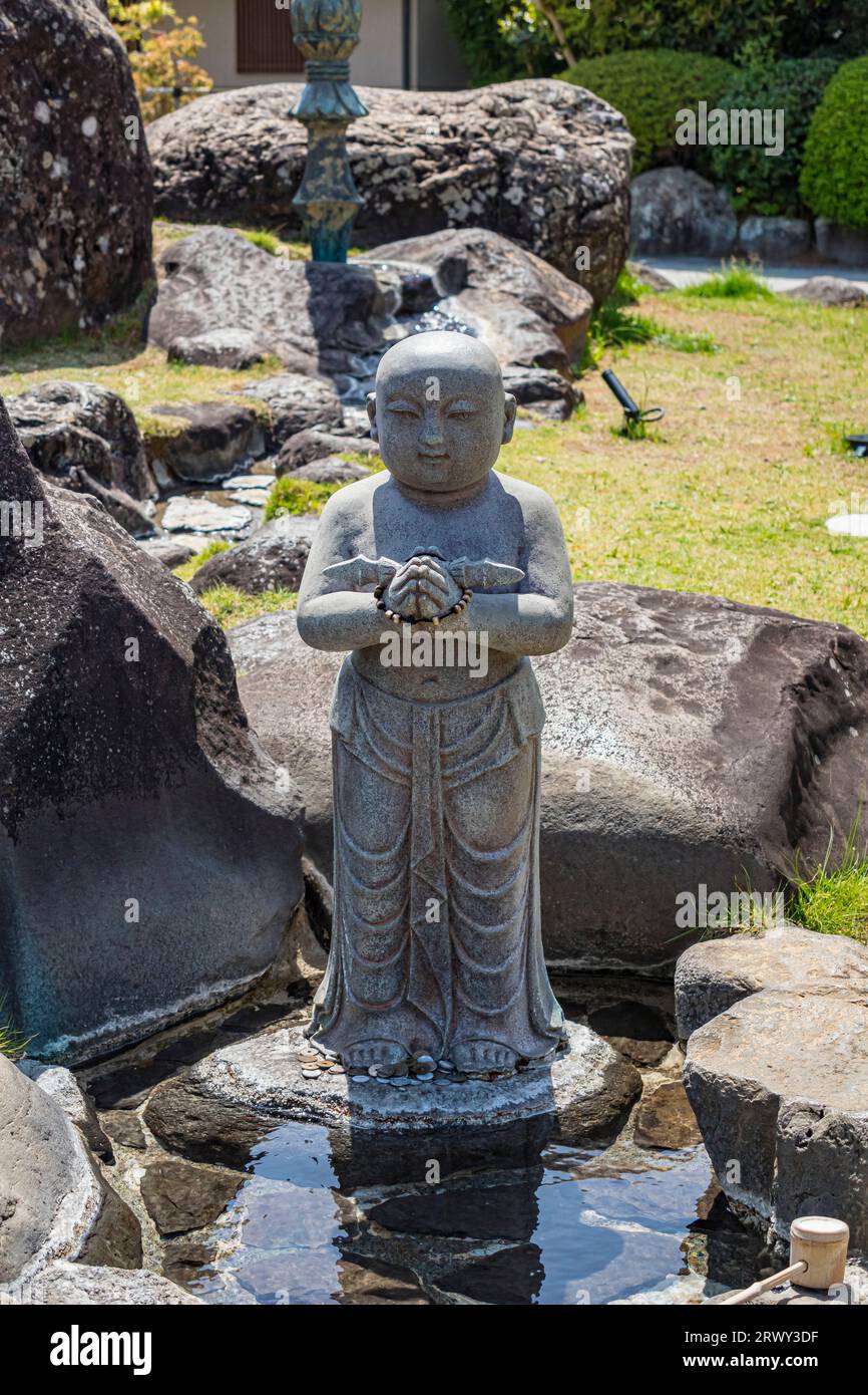 Shuzenji Onsen Tokko-no-yu Park and a statue of a young master bathing ...