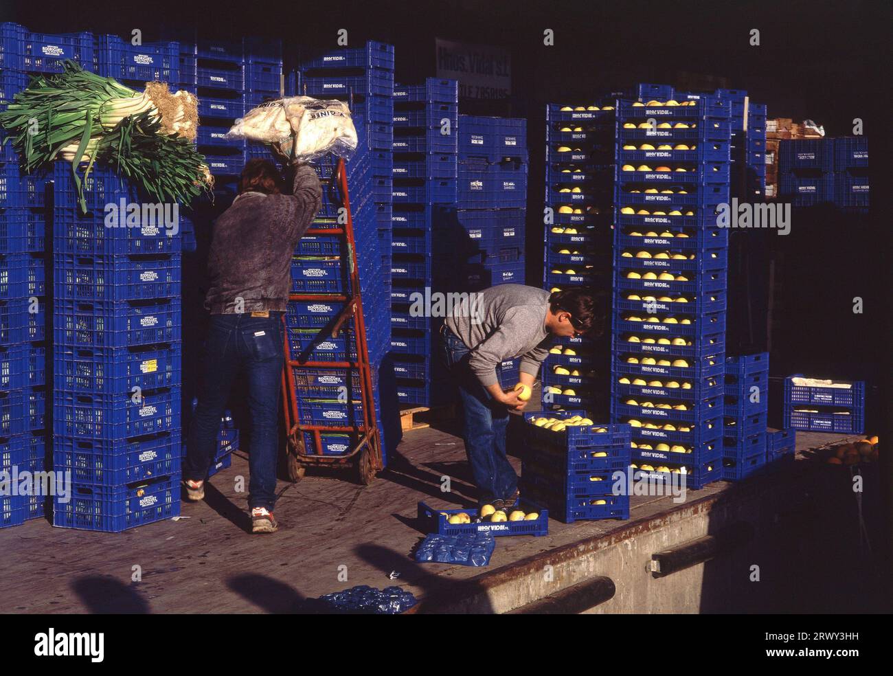 Zona De Carga Y Descarga De Mercancias Cajas De Fruta Location