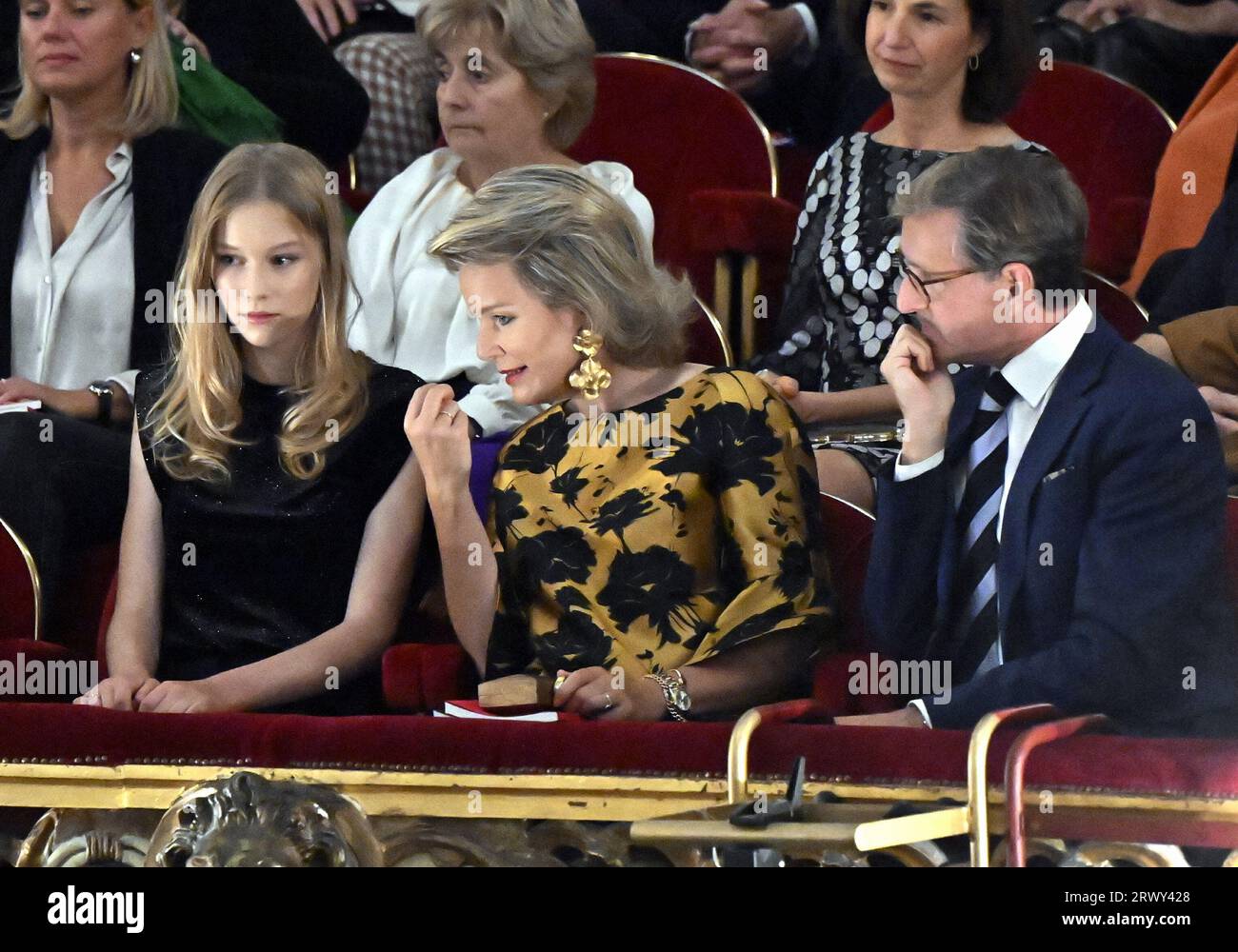 Brussels, Belgium. 21st Sep, 2023. Princess Eleonore, Queen Mathilde of ...