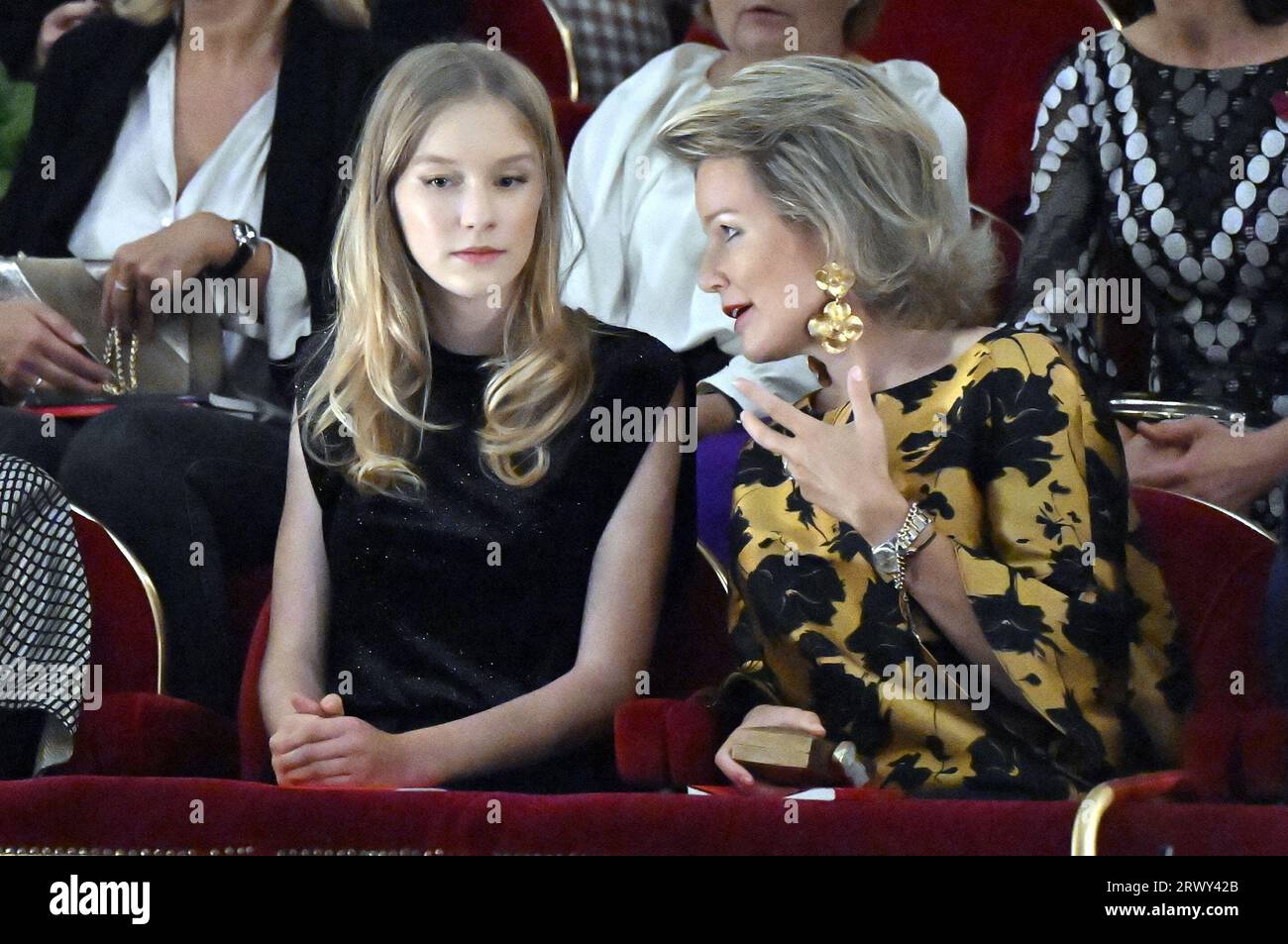Brussels, Belgium. 21st Sep, 2023. Princess Eleonore and Queen Mathilde ...
