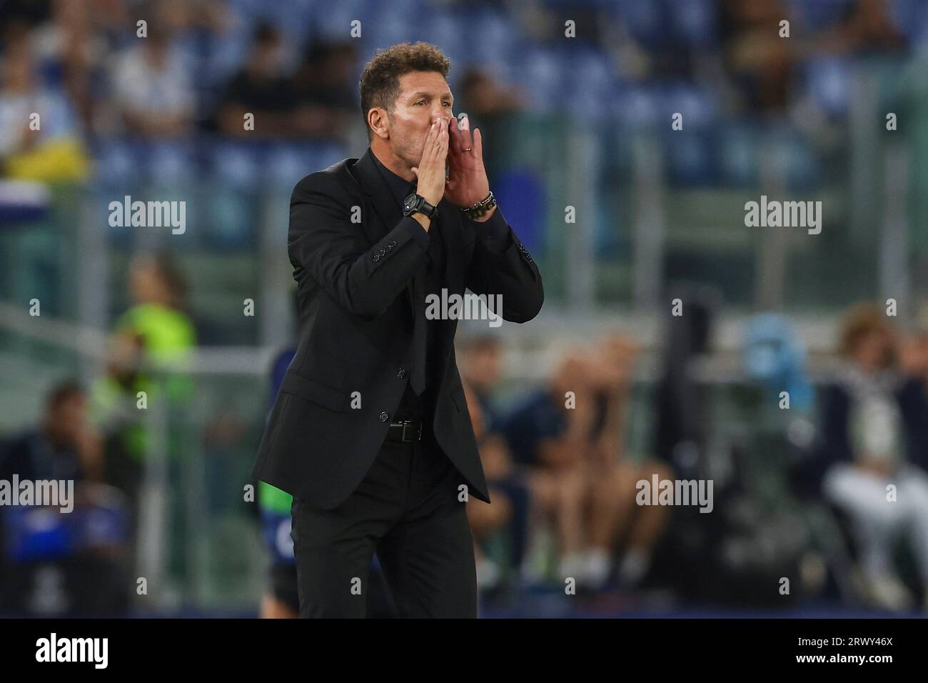 Atletico Madrid's Argentinian coach Diego Simeone gesticulate during ...